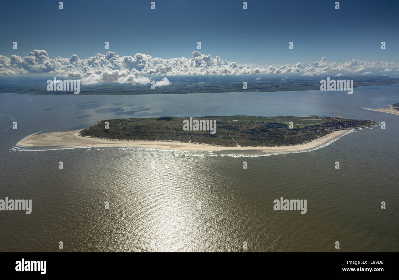 Aerial view, Baltrum, North Sea, North Sea island, East Frisian Islands ...