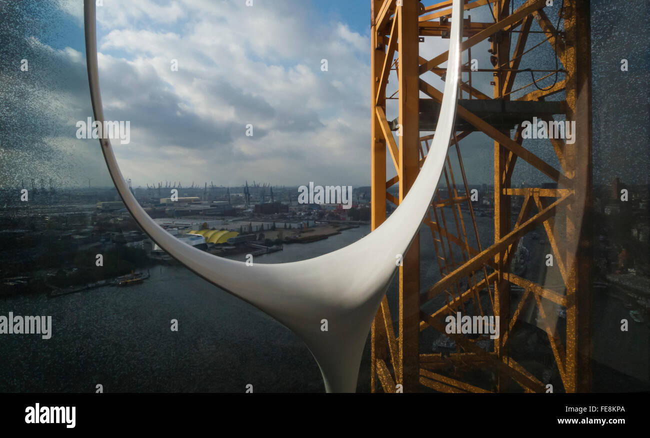 Looking through a so-called tuning fork on a balcony on the exterior ...