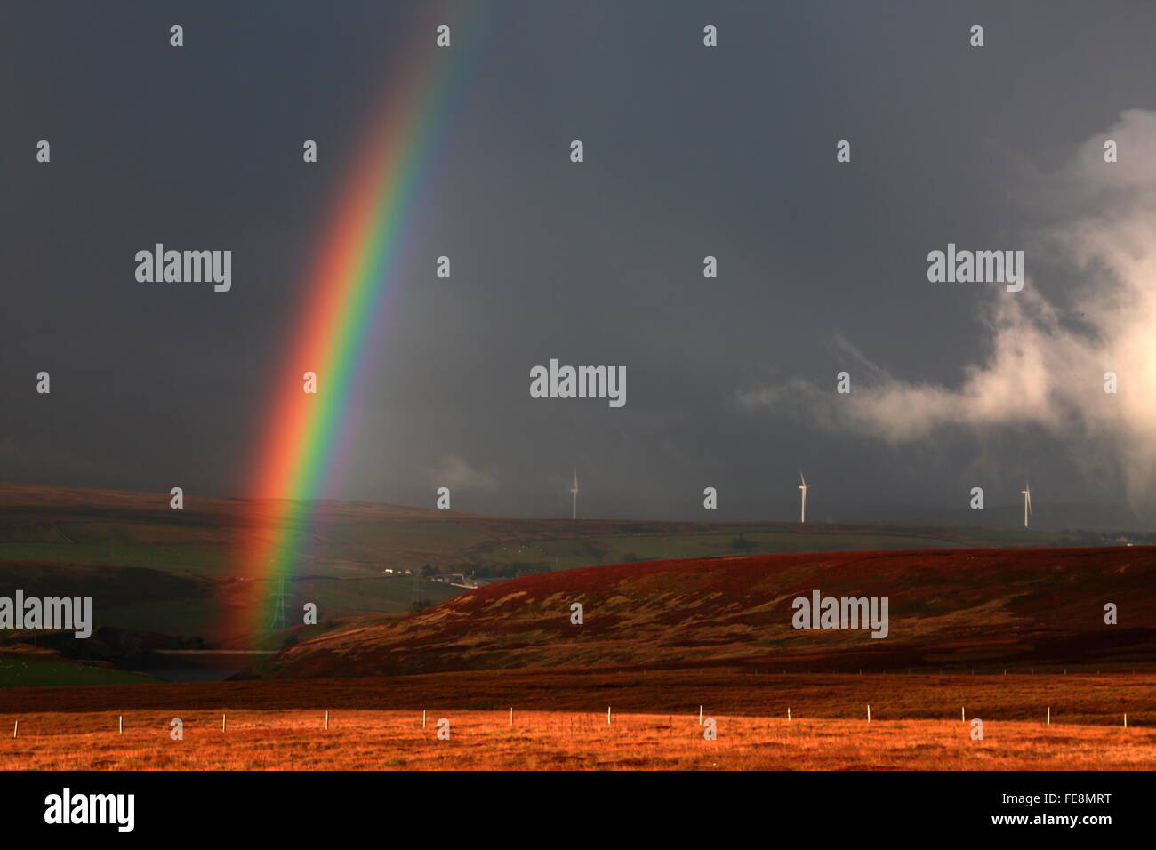 Rainbow over the Woodhead Pass between Sheffield and Manchester ...