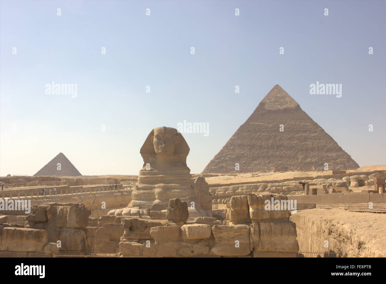 Sphinx With Pyramids In Background Stock Photo - Alamy
