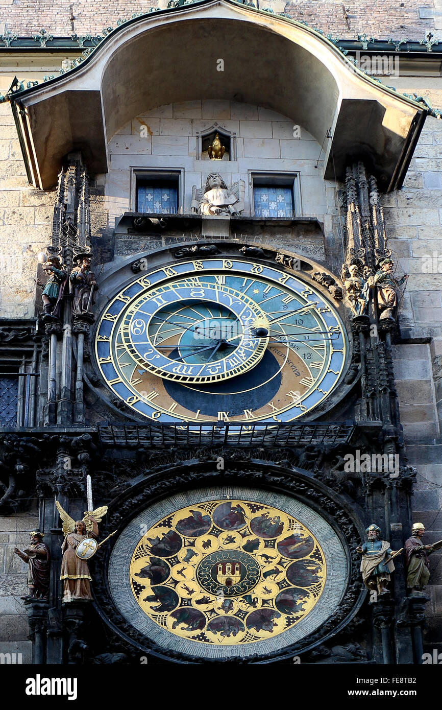 Face Of Astronomical Clock Stock Photo - Alamy
