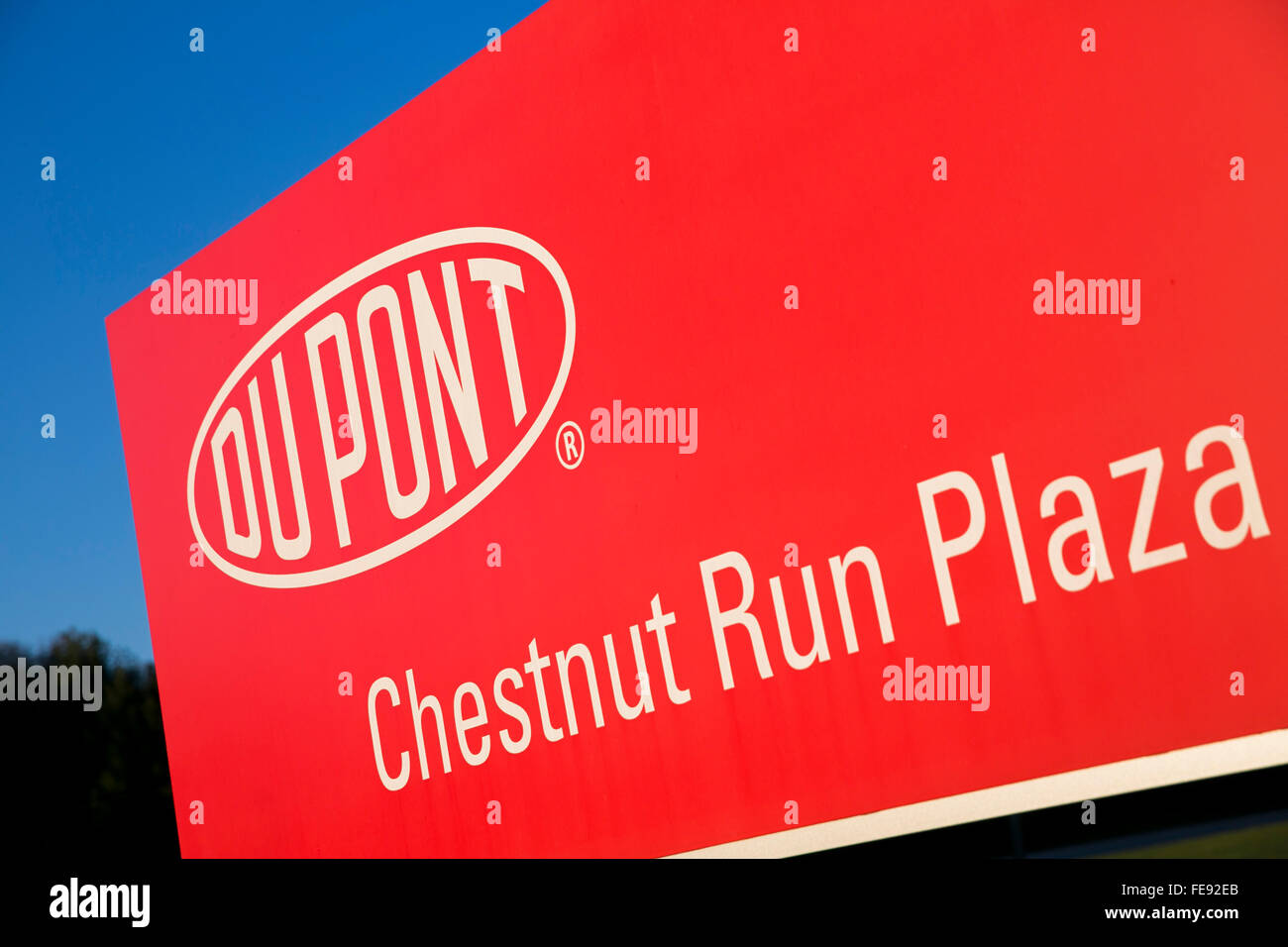 A logo sign outside of the Chestnut Run Plaza headquarters campus of ...