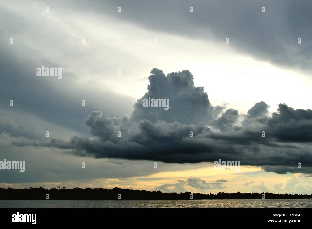 Clouds Over Lake Stock Photo - Alamy