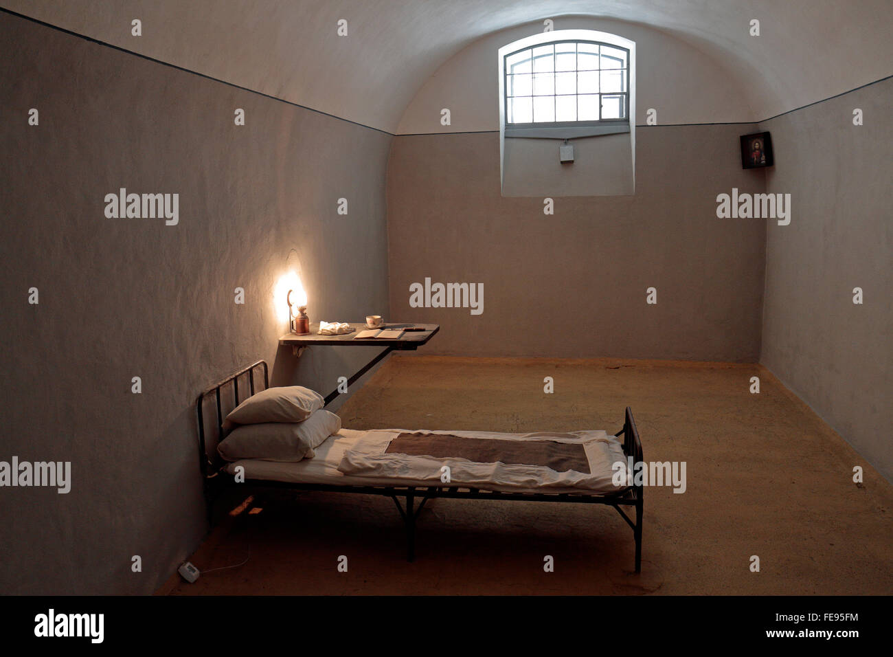 A restored prison cell in the Trubetskoy Bastion Prison, Peter and Paul ...