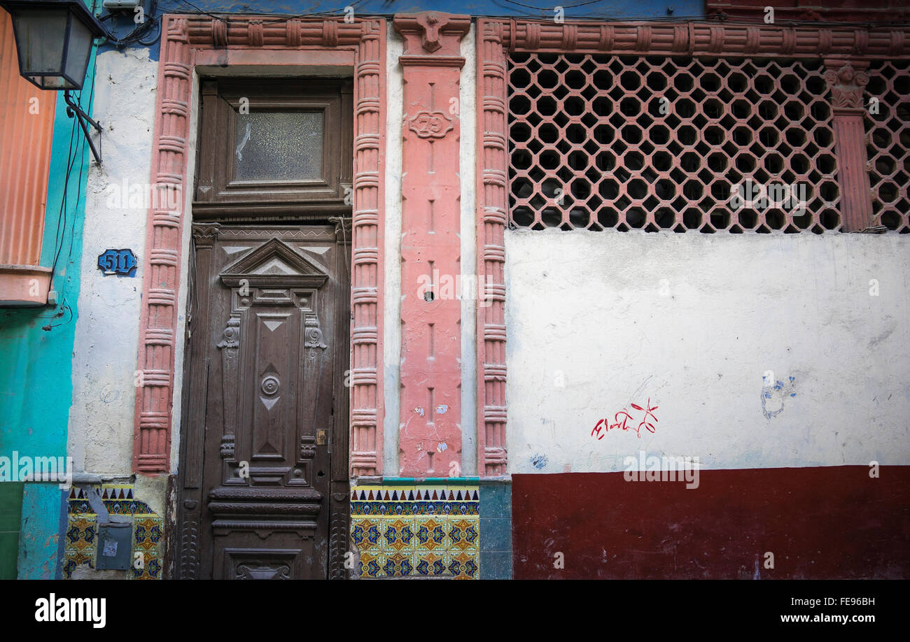 colorful wall and door in a house in old havana,cuba Stock Photo - Alamy