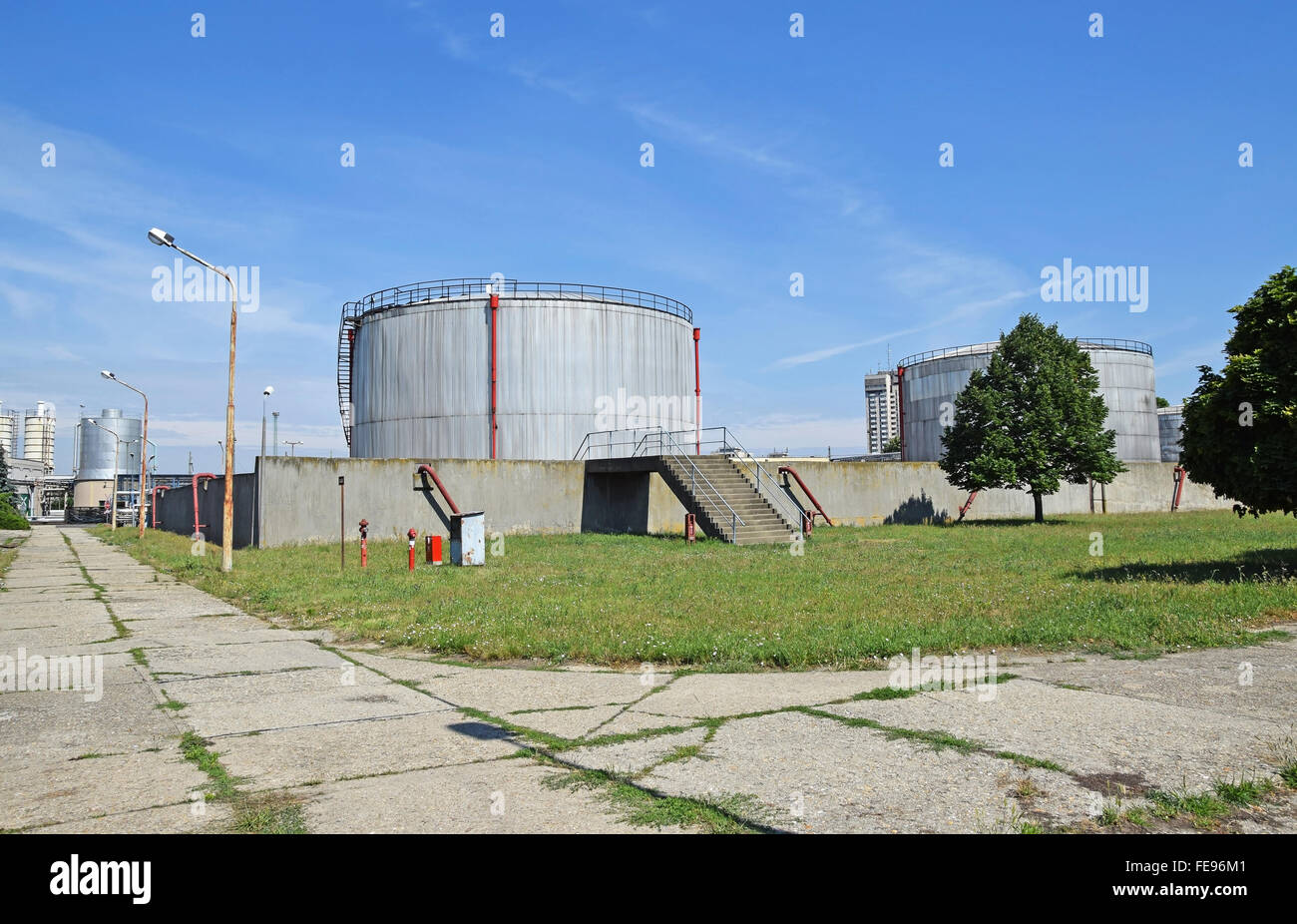 Gas container of the power station Stock Photo - Alamy