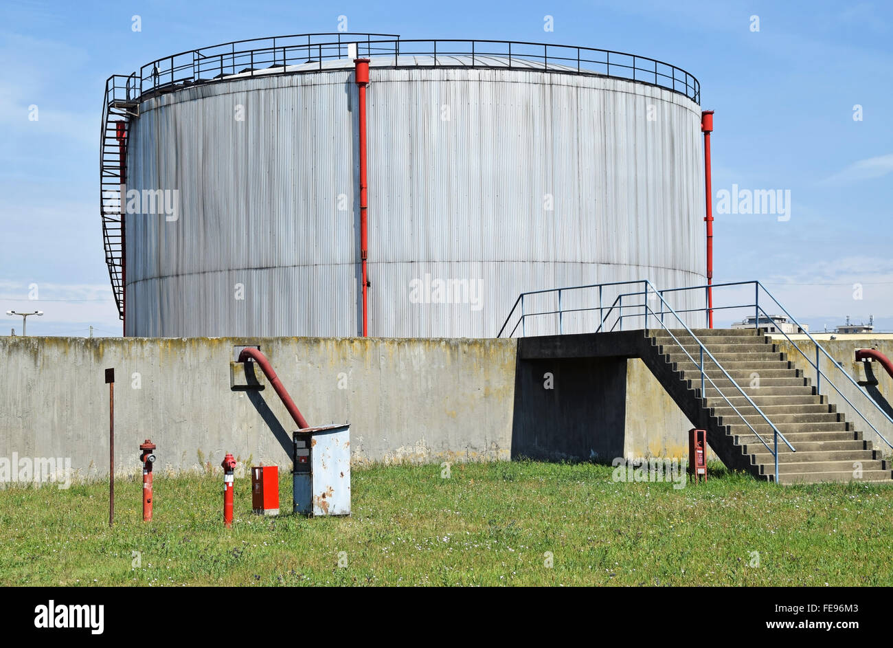 Gas container of the power station Stock Photo - Alamy