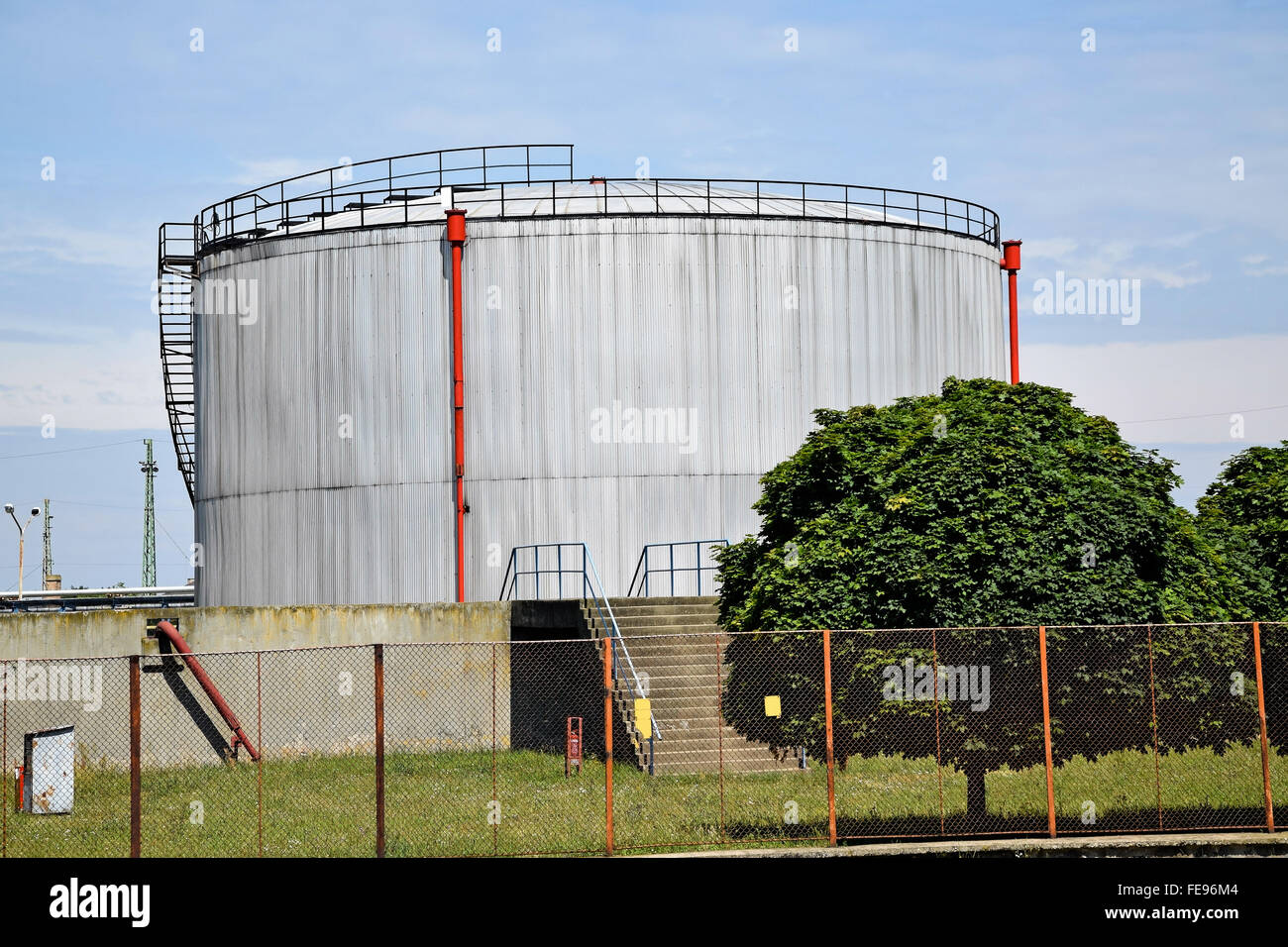 Gas container of the power station Stock Photo - Alamy