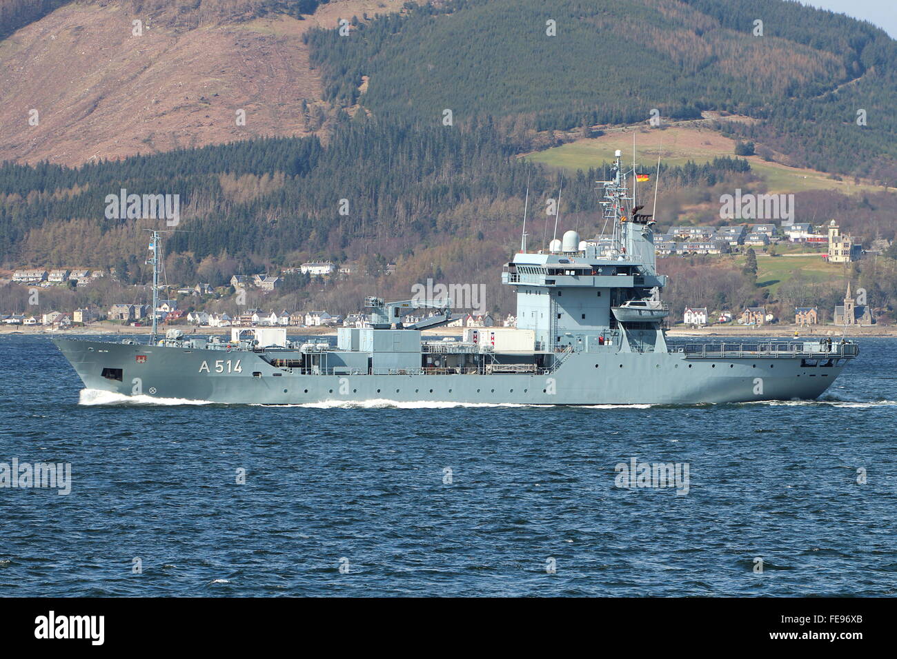 FGS Werra (A514), an Elbe-class replenishment vessel of the German Navy ...