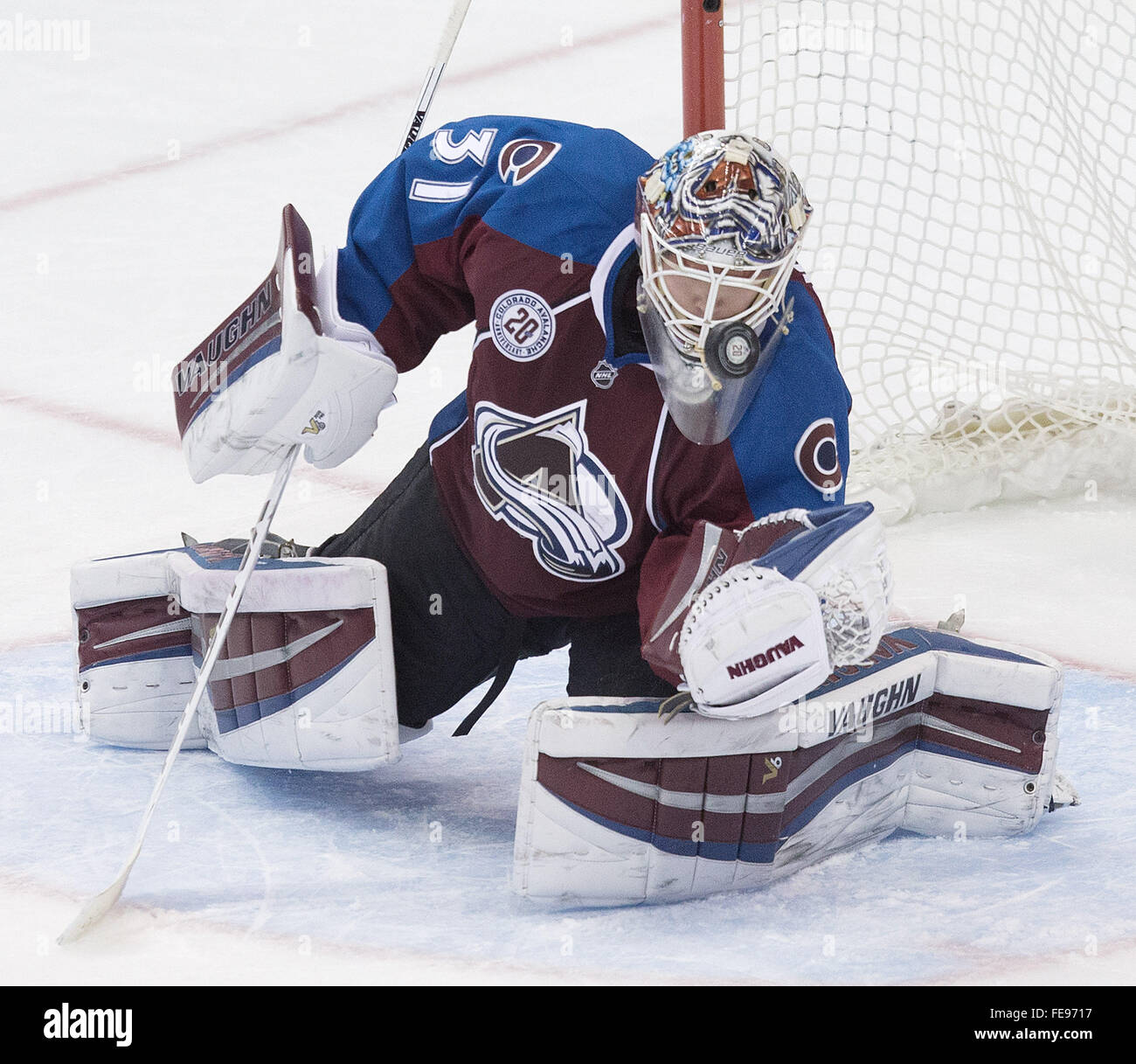 Denver, Colorado, USA. 4th Feb, 2016. Avalanche G CALVIN PICKARD makes ...