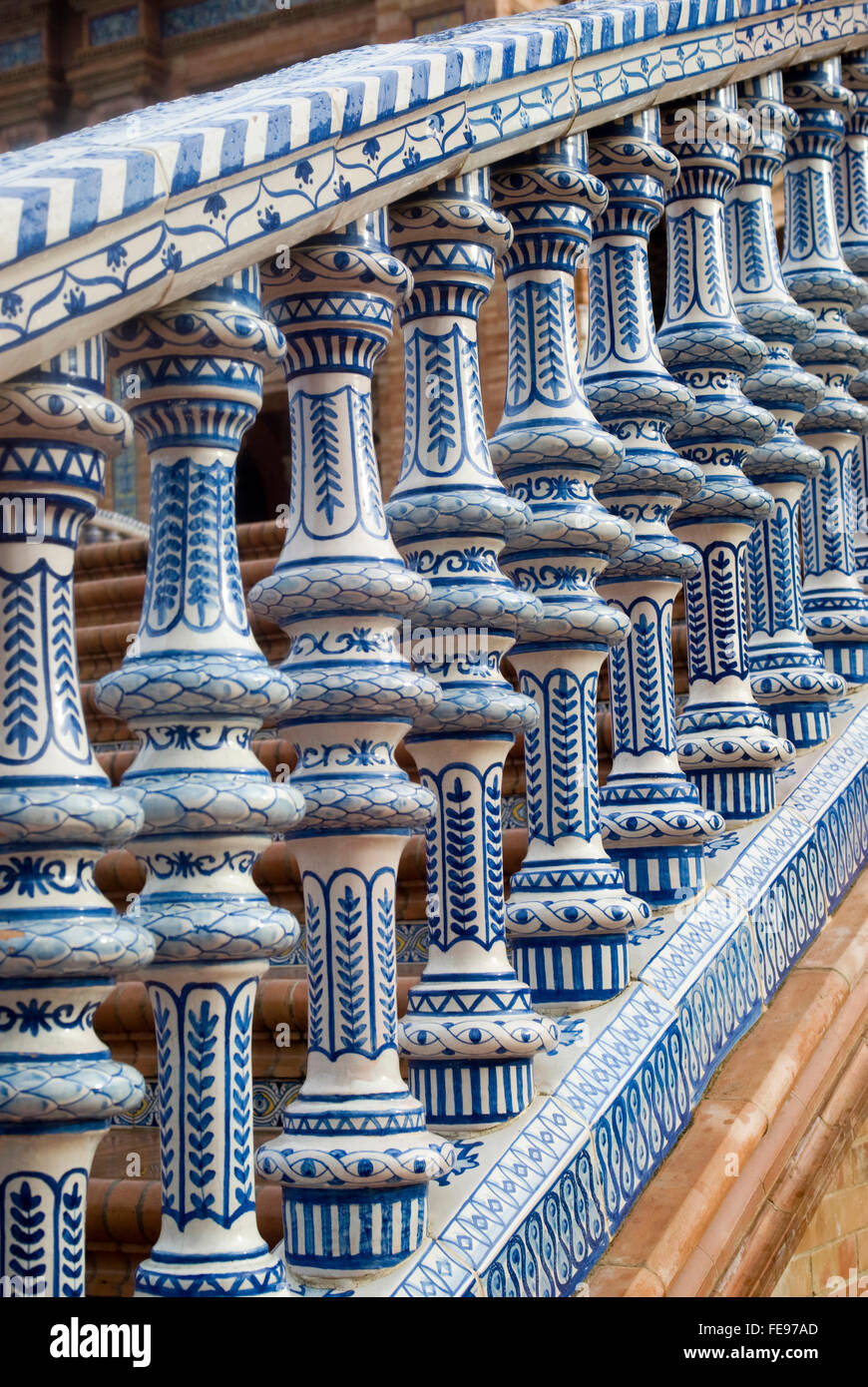Ornamental building in Spain Square, Seville Stock Photo - Alamy