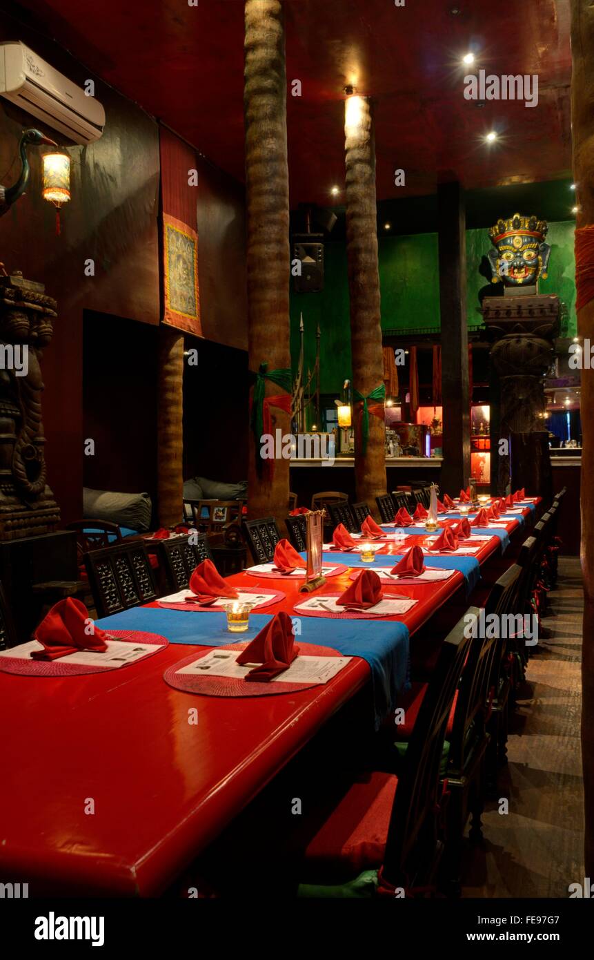 Exotic, rustic Asian themed dining room Stock Photo - Alamy