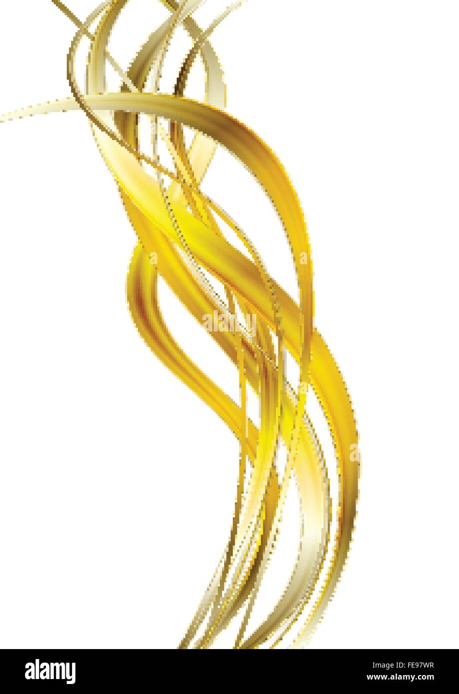 Bright glow golden waves on white background. Vector graphic design ...