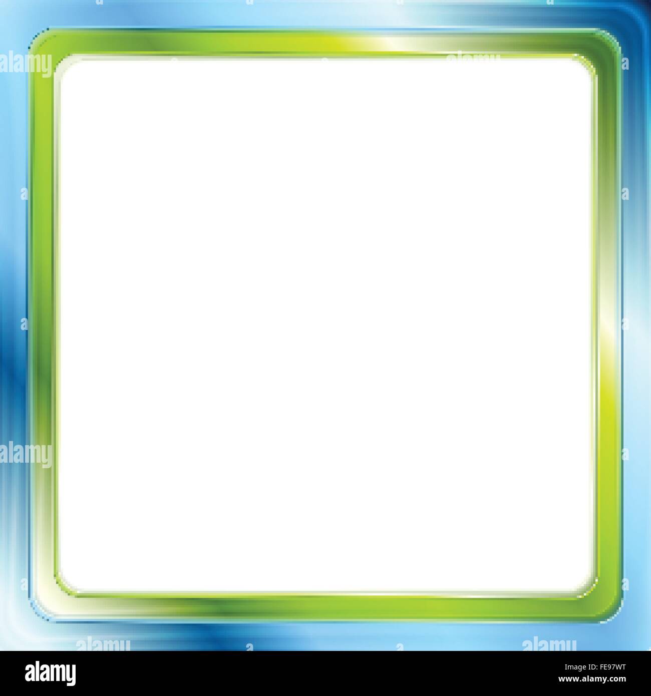Blue and green bright frame on white background. Vector graphic design ...