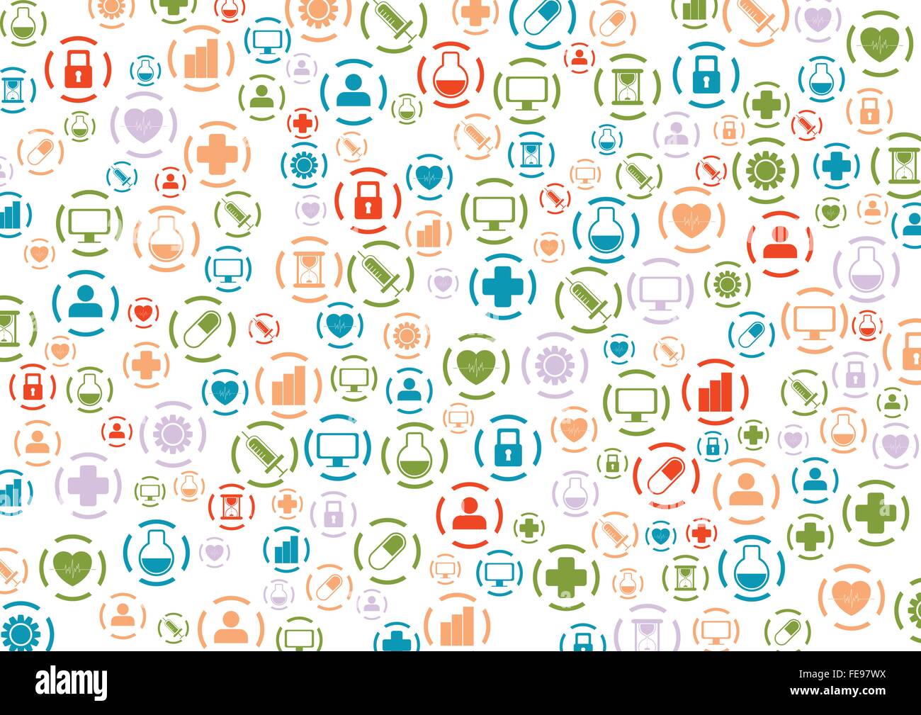 Bright medical icons abstract pattern design. Vector illustration ...