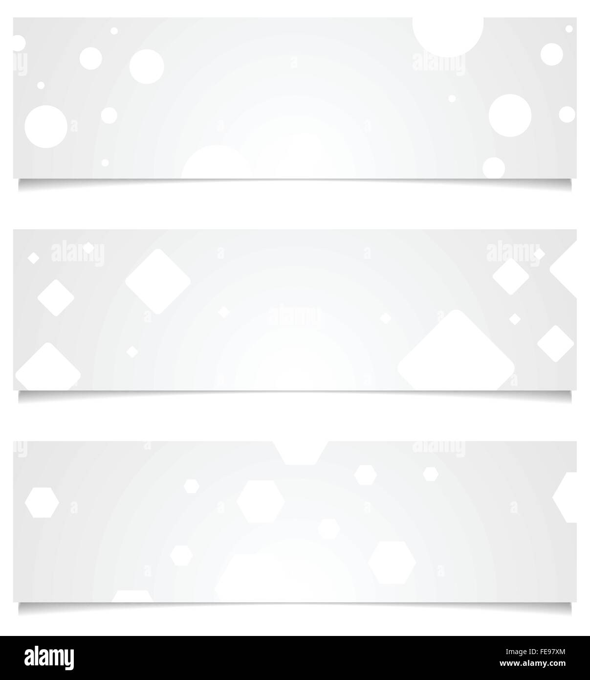 Light grey tech geometric banners. Vector illustration Stock Vector ...