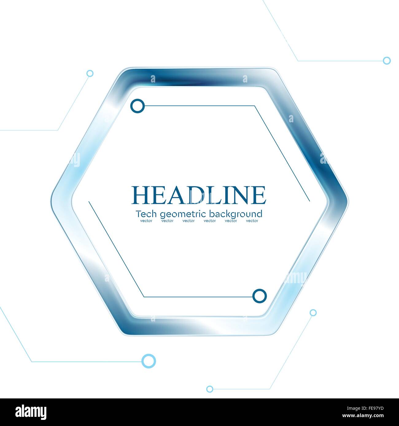Blue tech hexagon on white background. Vector graphic design Stock ...