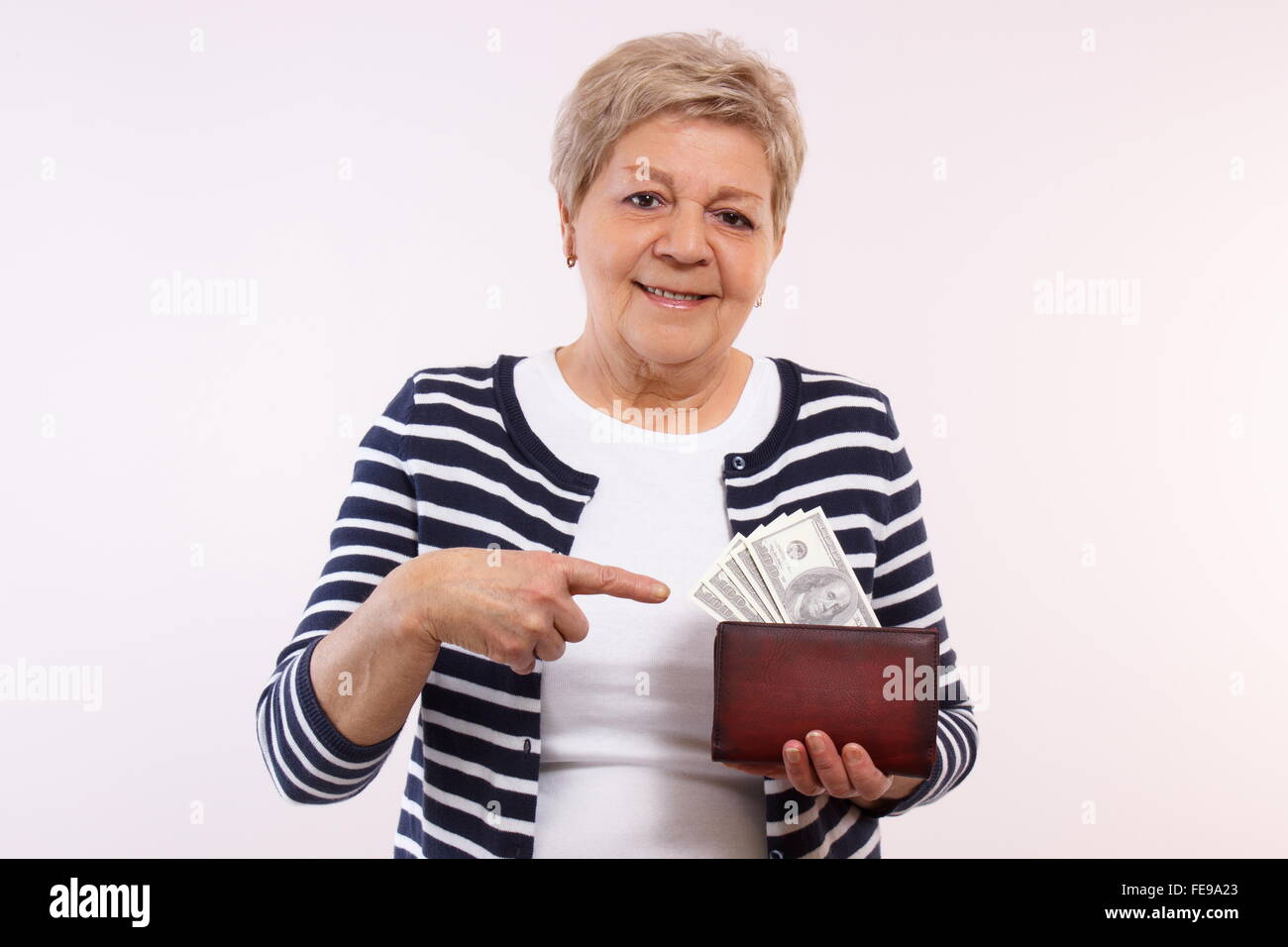 Pensioner happy wallet hi-res stock photography and images - Alamy