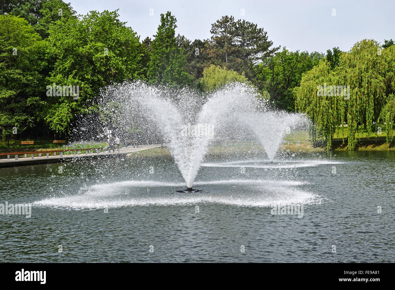 Fountain in the park Stock Photo - Alamy