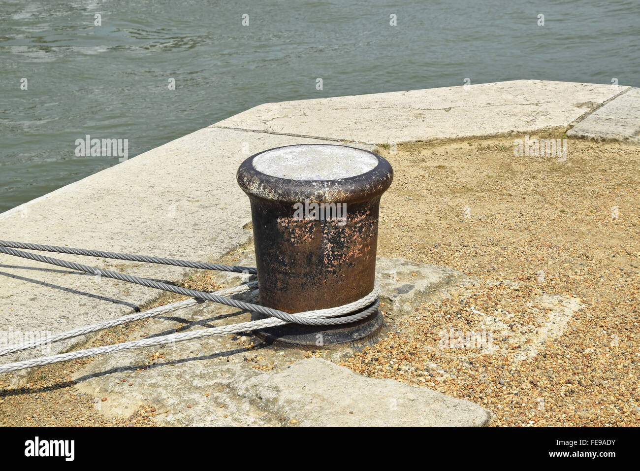 Bollard at the dock Stock Photo - Alamy
