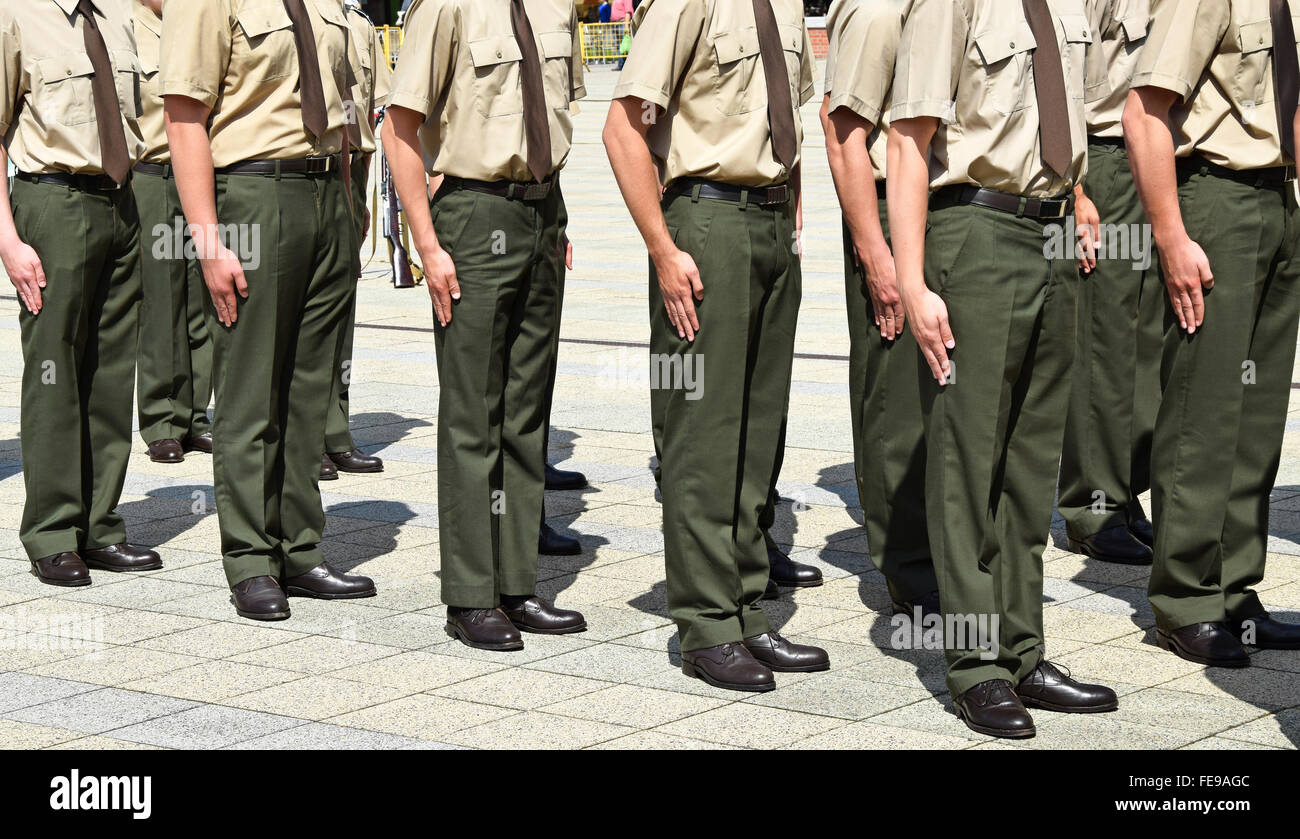 Soldiers in a row Stock Photo - Alamy