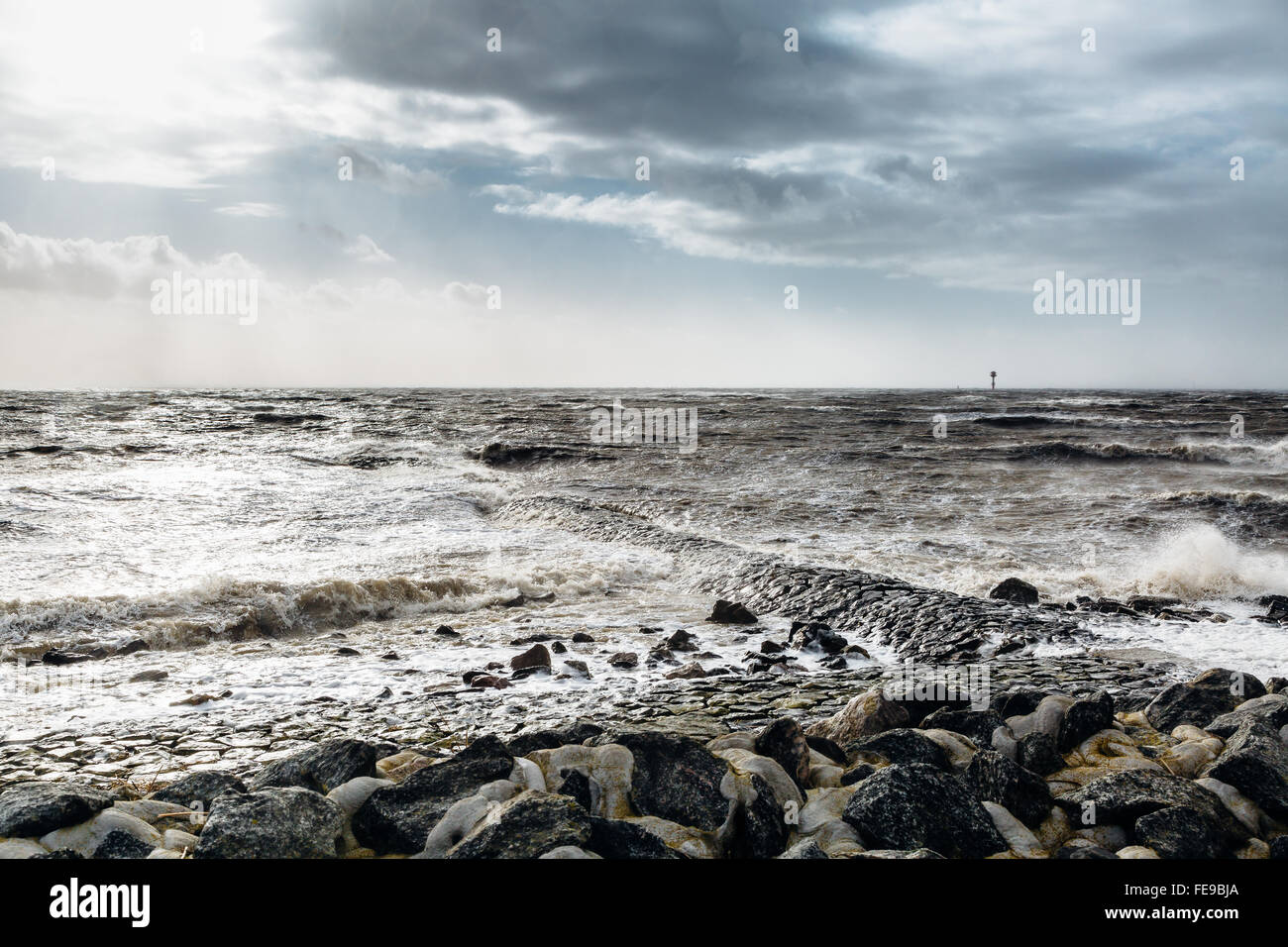 View at a thunderstorm in the north sea Stock Photo - Alamy