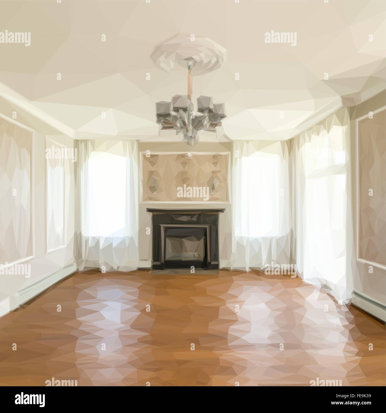 Spacious empty room in Stock Vector Images - Alamy