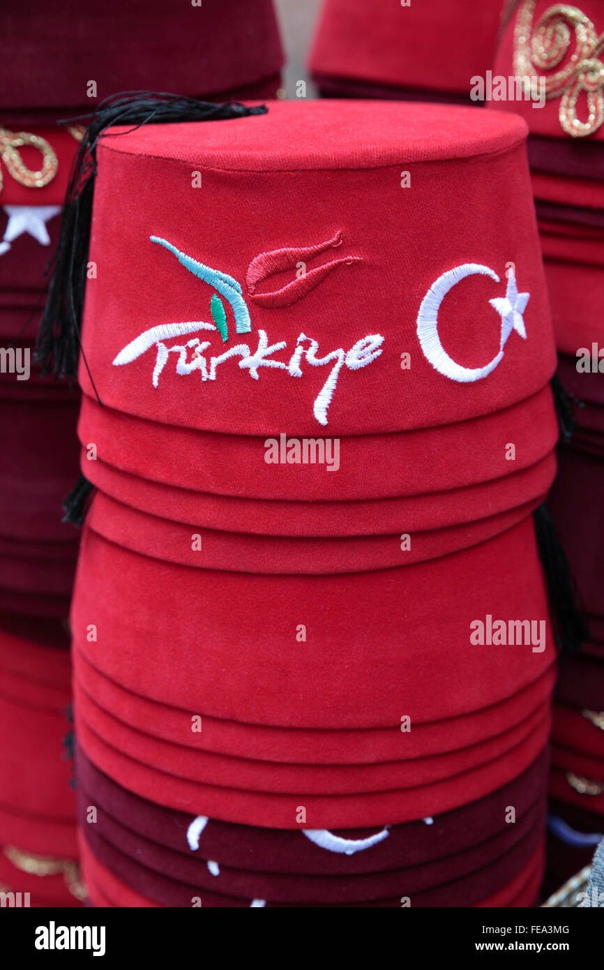 Fez hats for sale in Istanbul, Turkey Stock Photo - Alamy