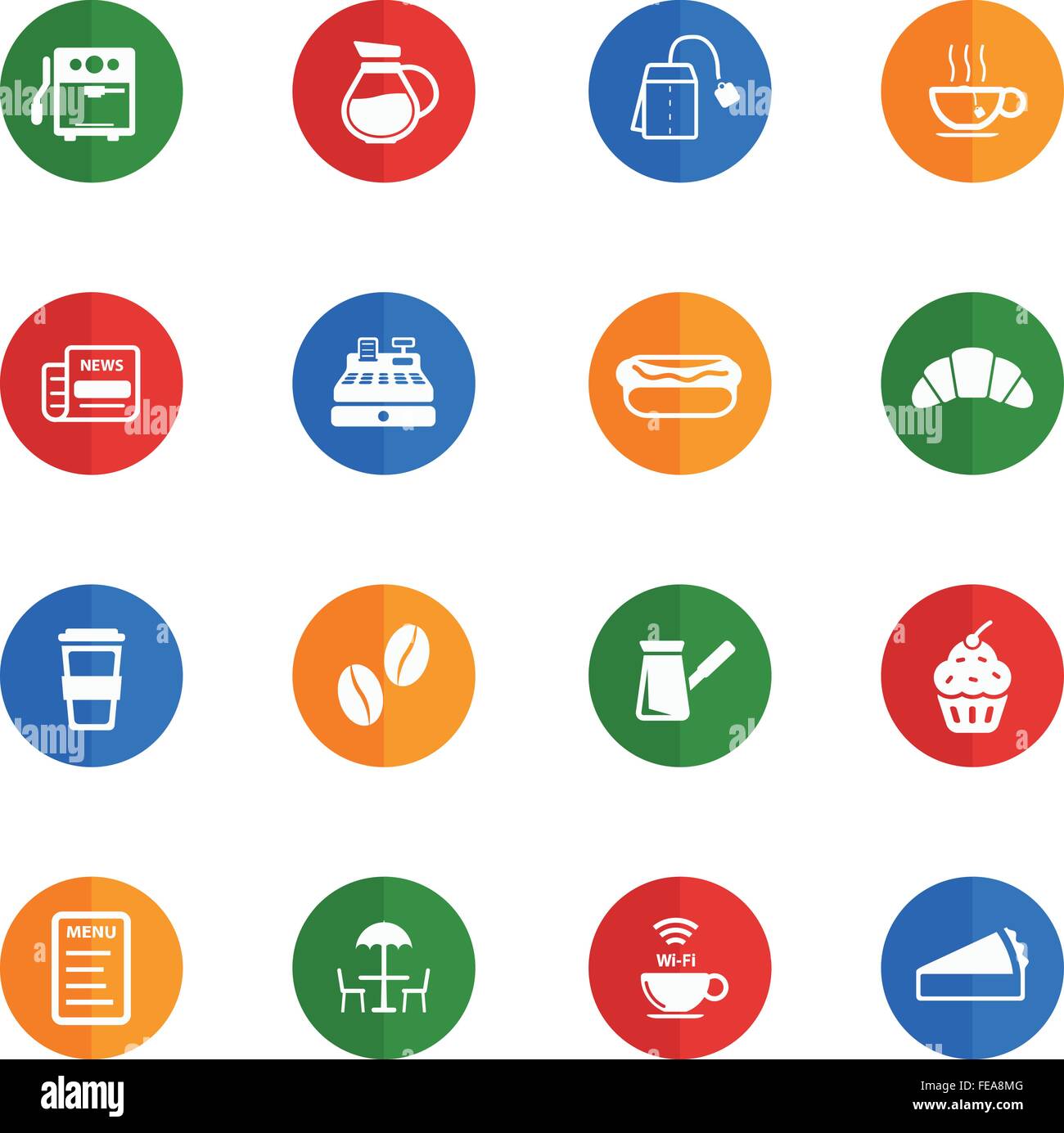 Cafe simply icons Stock Vector Image & Art - Alamy