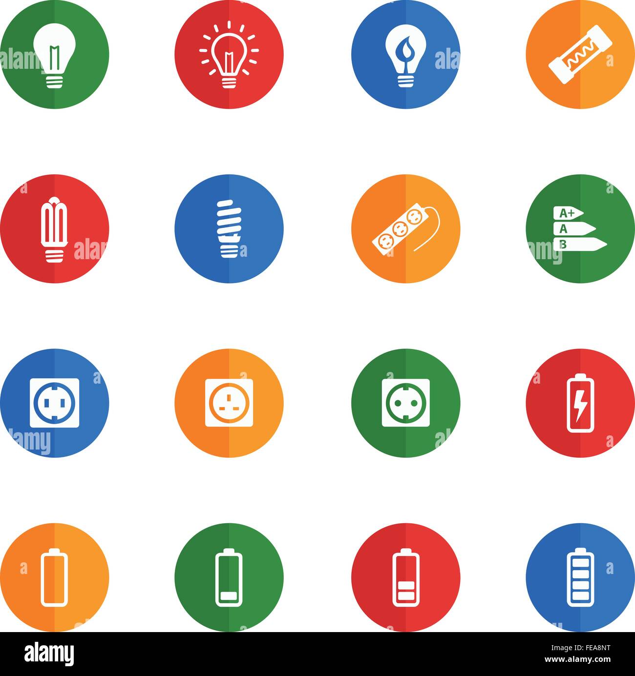 Electricity simply icons Stock Vector Image & Art - Alamy