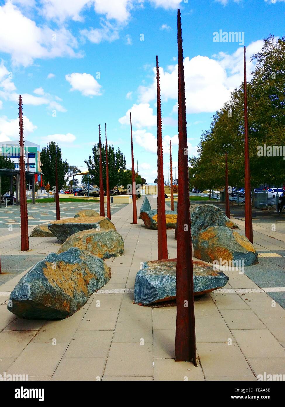 Rocks And Sculptures In Park Stock Photo - Alamy