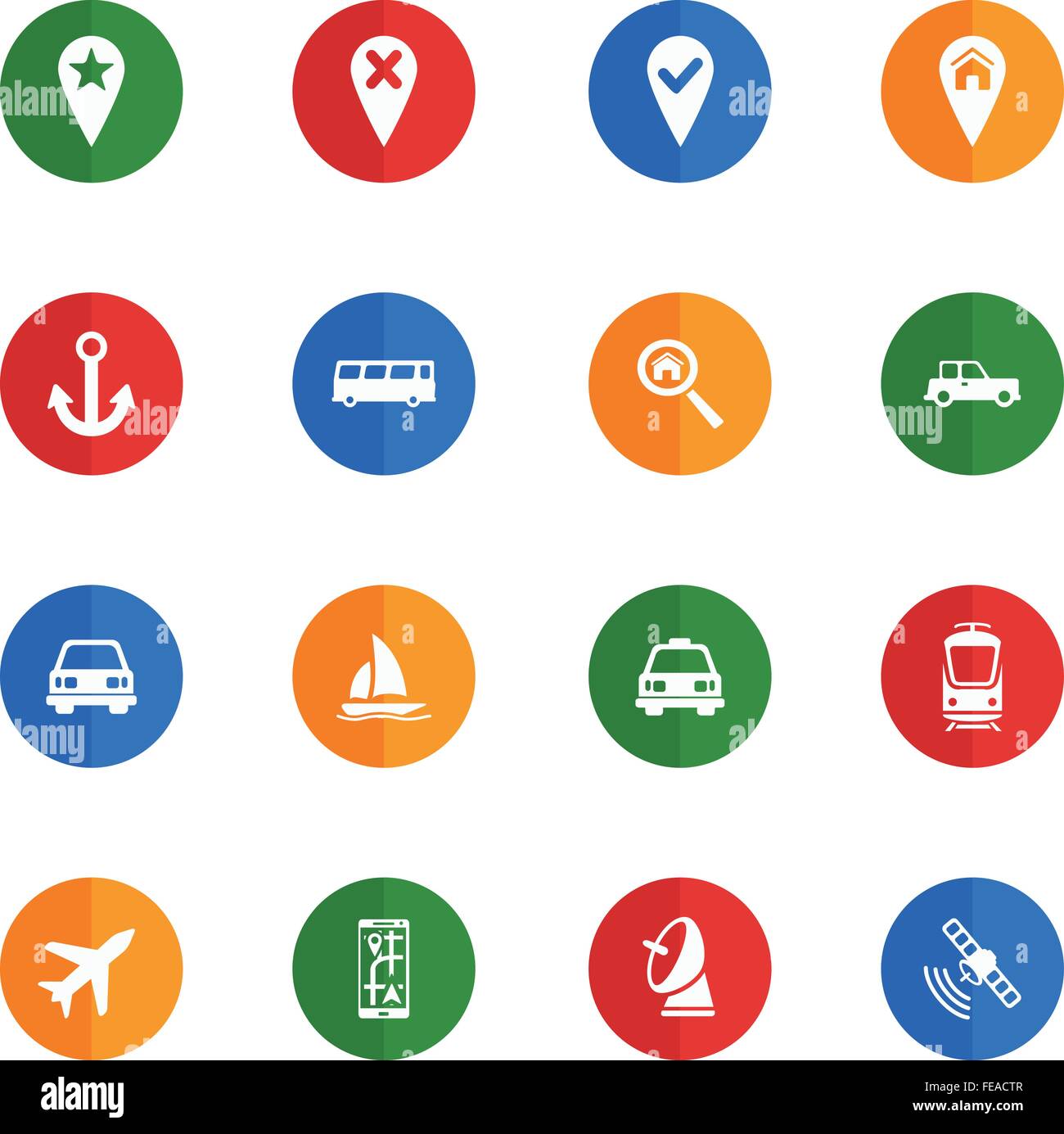 Navigation simply icons Stock Vector Image & Art - Alamy