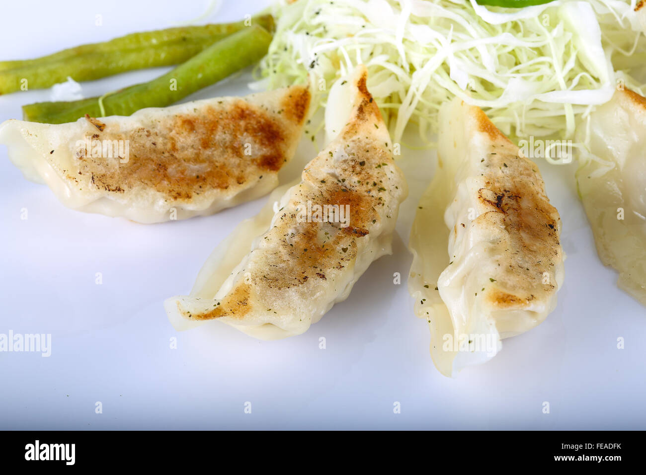 Japanese dumplings with herbs and spices Stock Photo - Alamy
