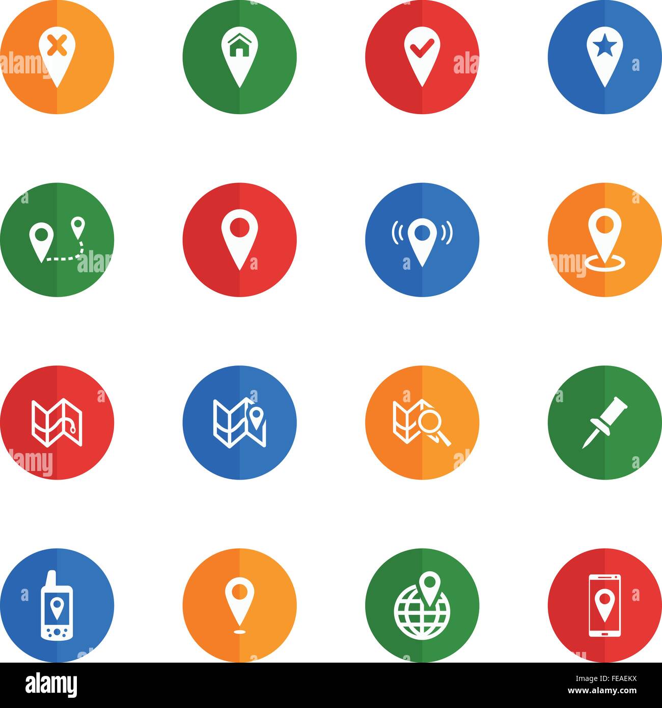 Pointer and maps icons set Stock Vector Image & Art - Alamy