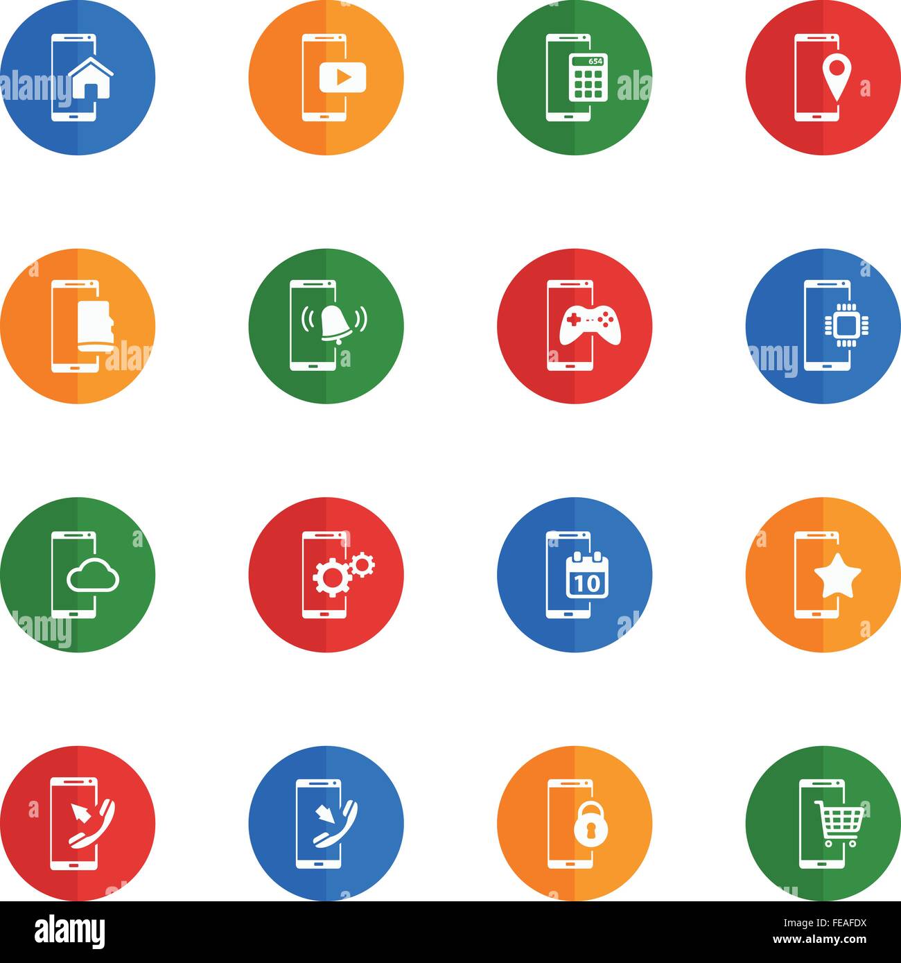 Smartphone simply icons Stock Vector Image & Art - Alamy