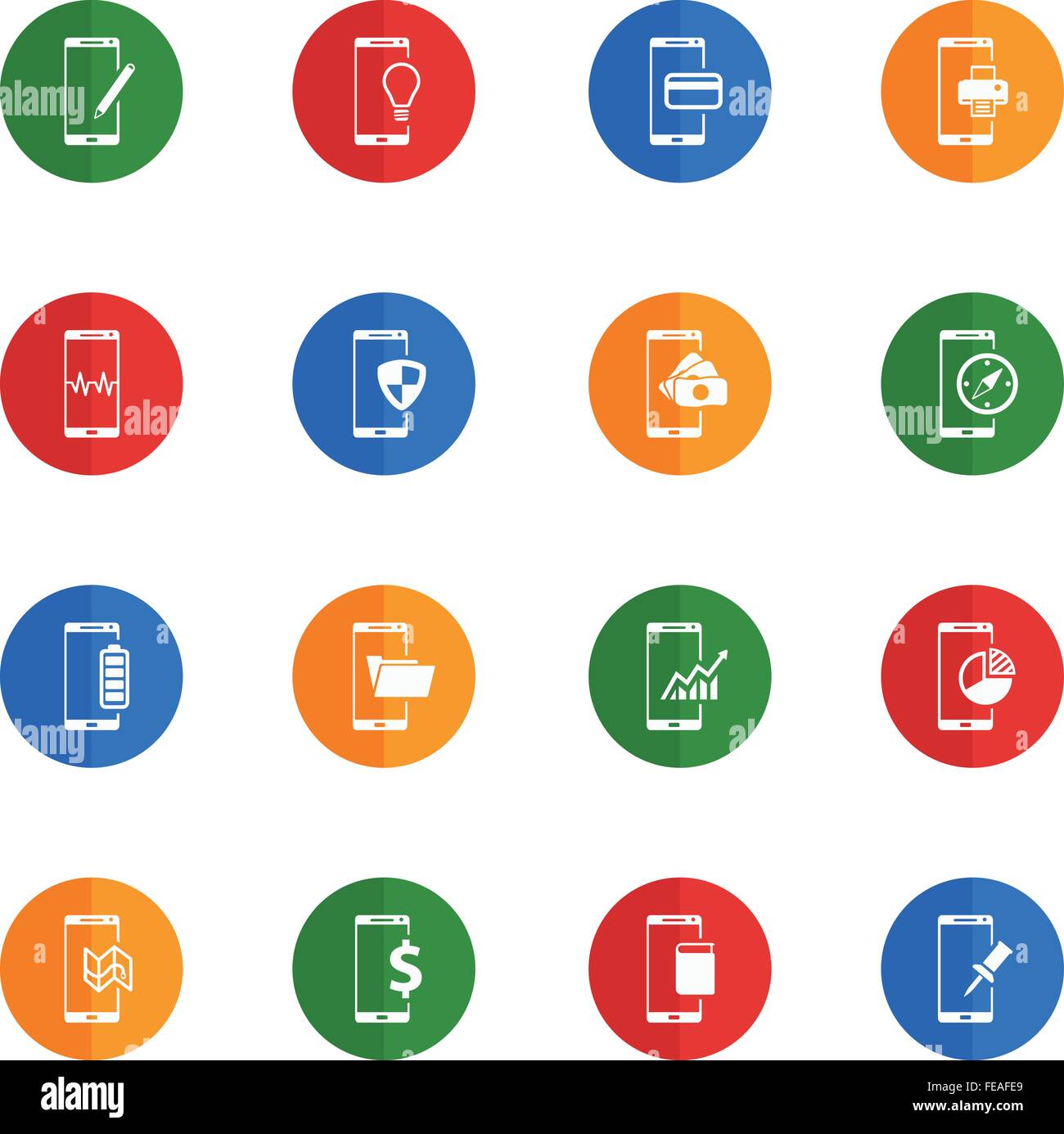 Smartphone simply icons Stock Vector Image & Art - Alamy