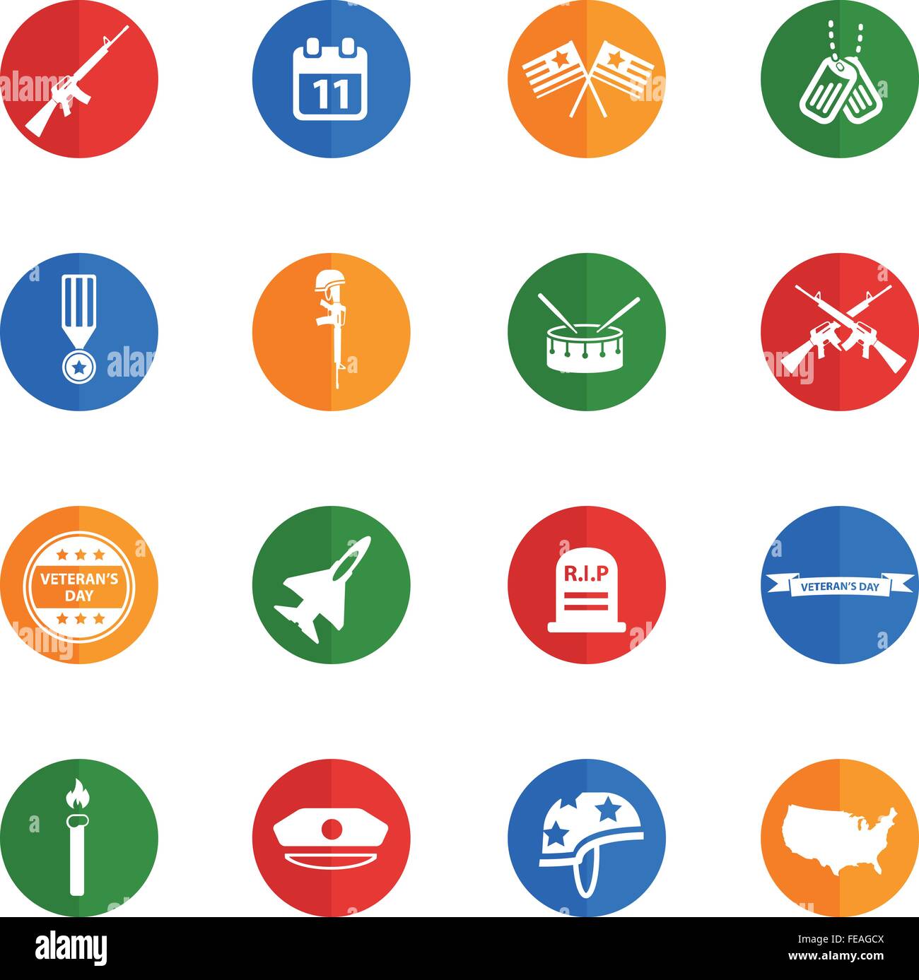 Veterans day simply icons Stock Vector Image & Art - Alamy