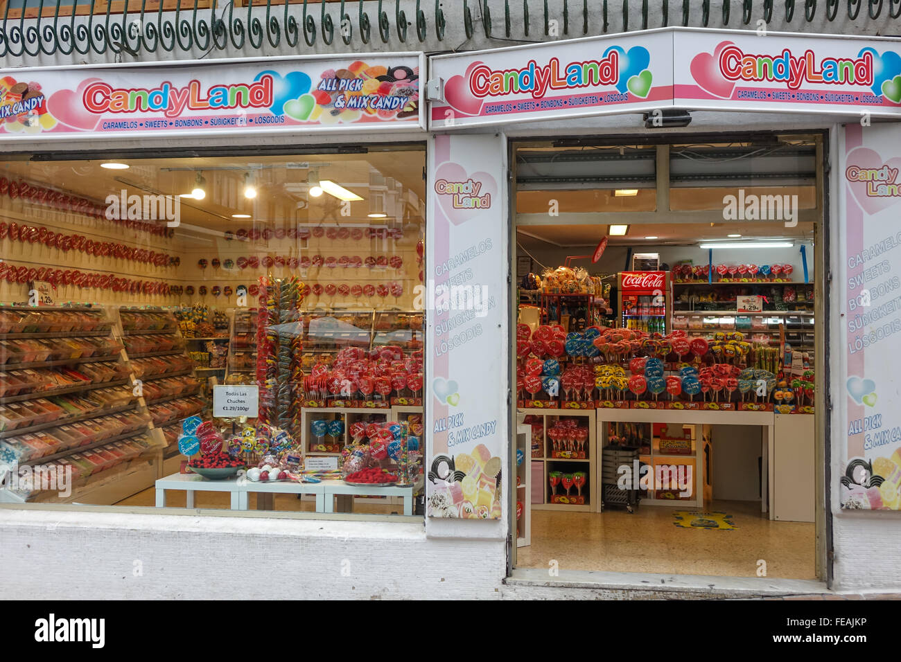 Candyland sweet shop in Benidorm, Alicante Province, Spain Stock Photo ...