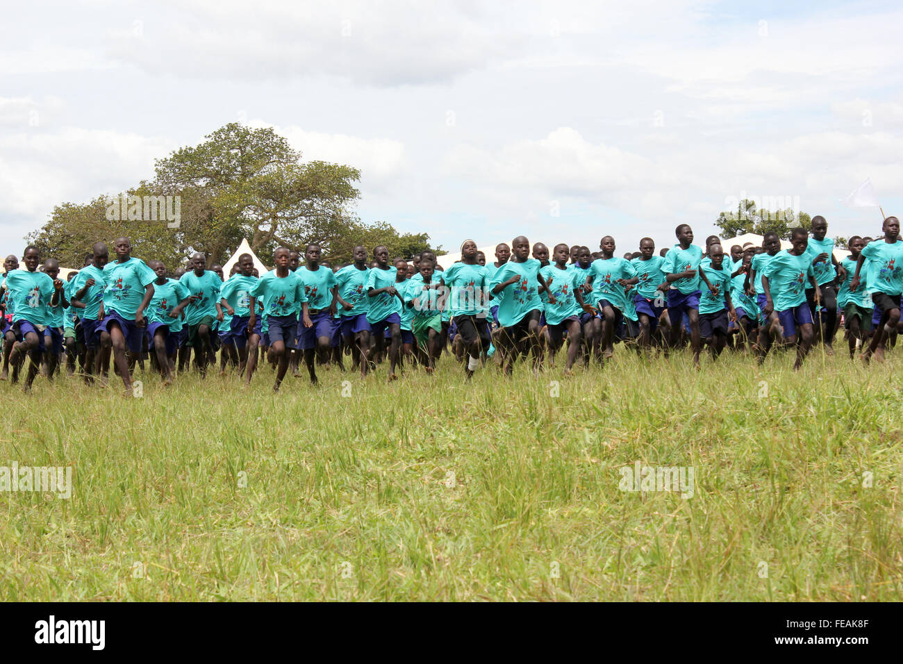 School children running africa hi-res stock photography and images - Alamy