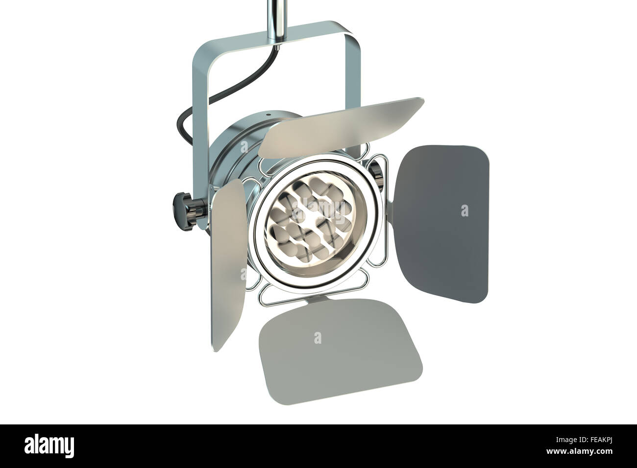Theatre spotlight isolated on white background Stock Photo - Alamy