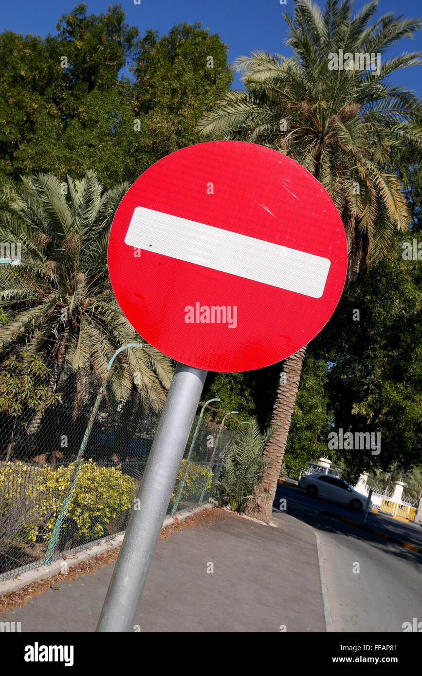 No Entry sign, Budaiya, Kingdom of Bahrain Stock Photo - Alamy