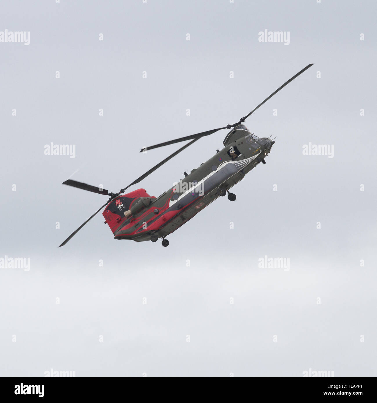 RAF Boeing HC4 Chinook Helicopter display at Blackpool Air Show 2015 ...