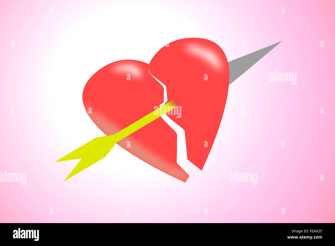 Arrow through the heart Stock Photo - Alamy