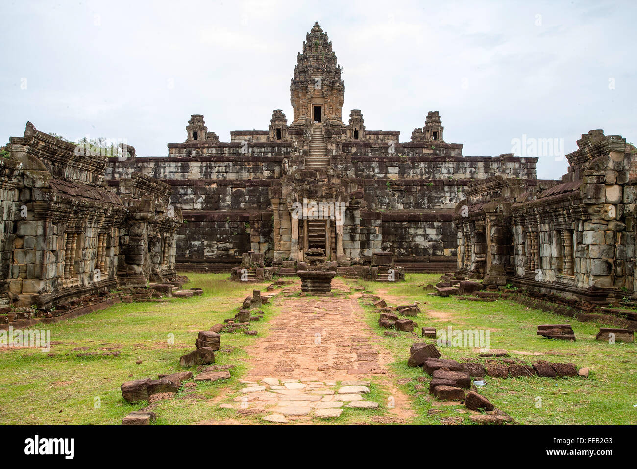 Front view of Bakong Temple. Cambodia. Bakong is the first temple ...
