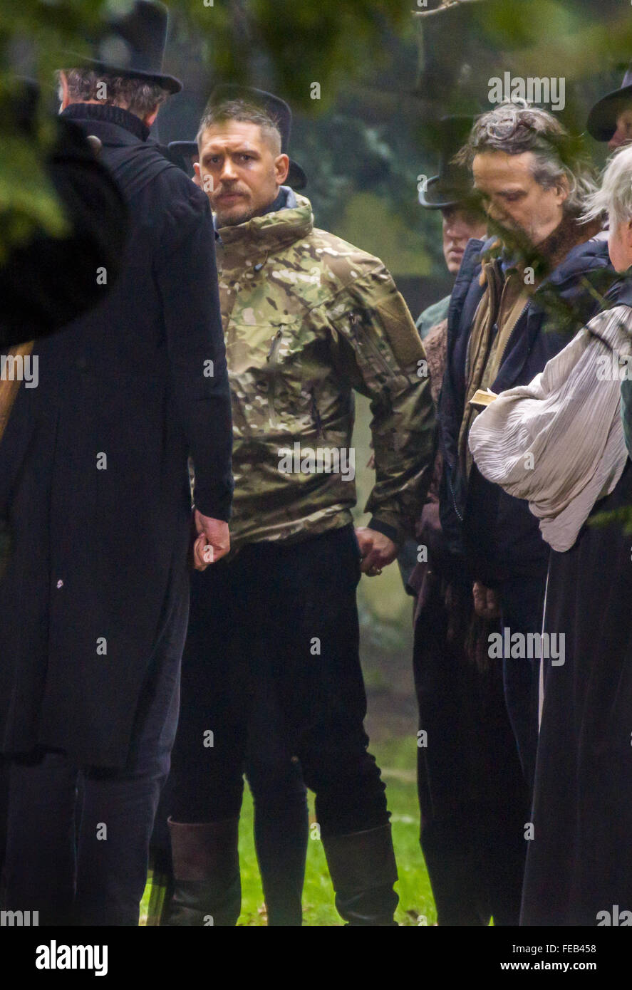 Actor Tom Hardy filming in Wanstead, East London this morning for a new ...