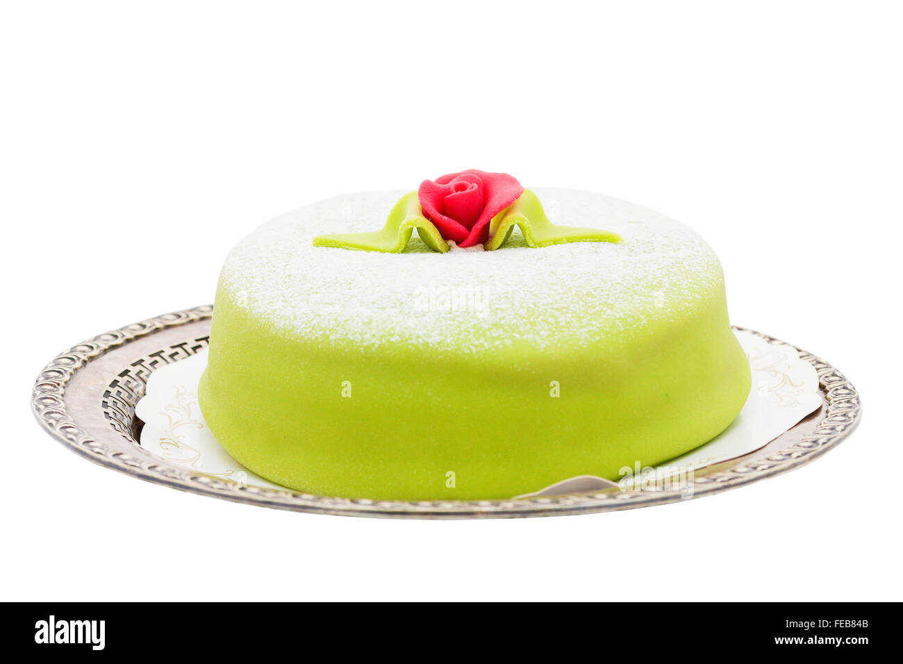 A princess cake isolated on white background Stock Photo - Alamy