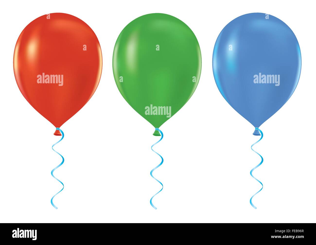 Colorful set of helium balloons 3D vector illustration Stock Vector ...