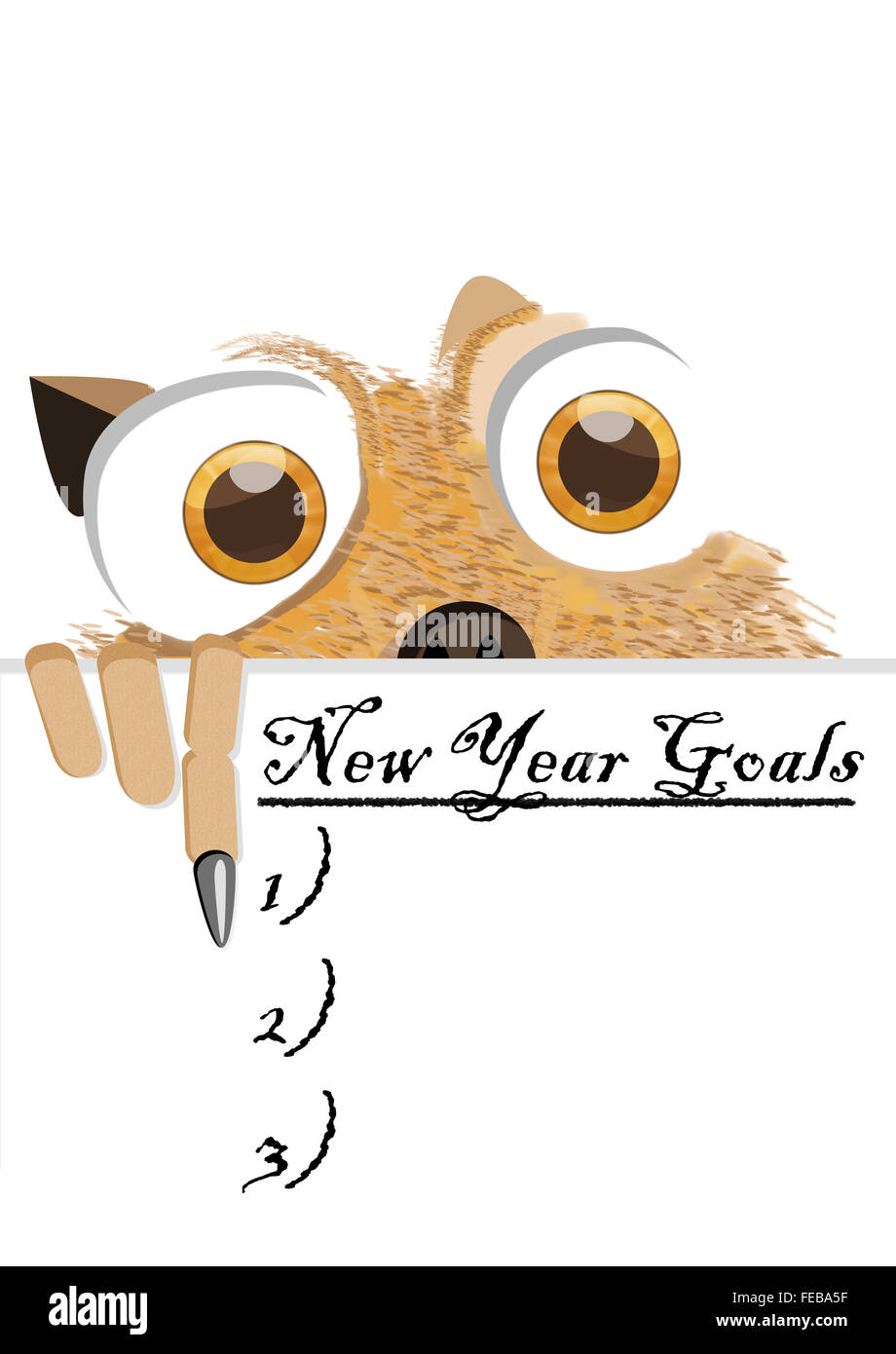 Funny adorable squirrel - new year goals Stock Photo - Alamy
