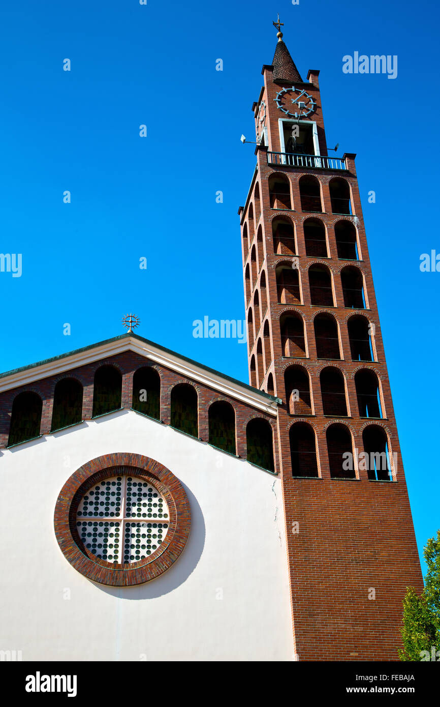 castellanza old abstract in italy the wall and church tower bell sunny ...