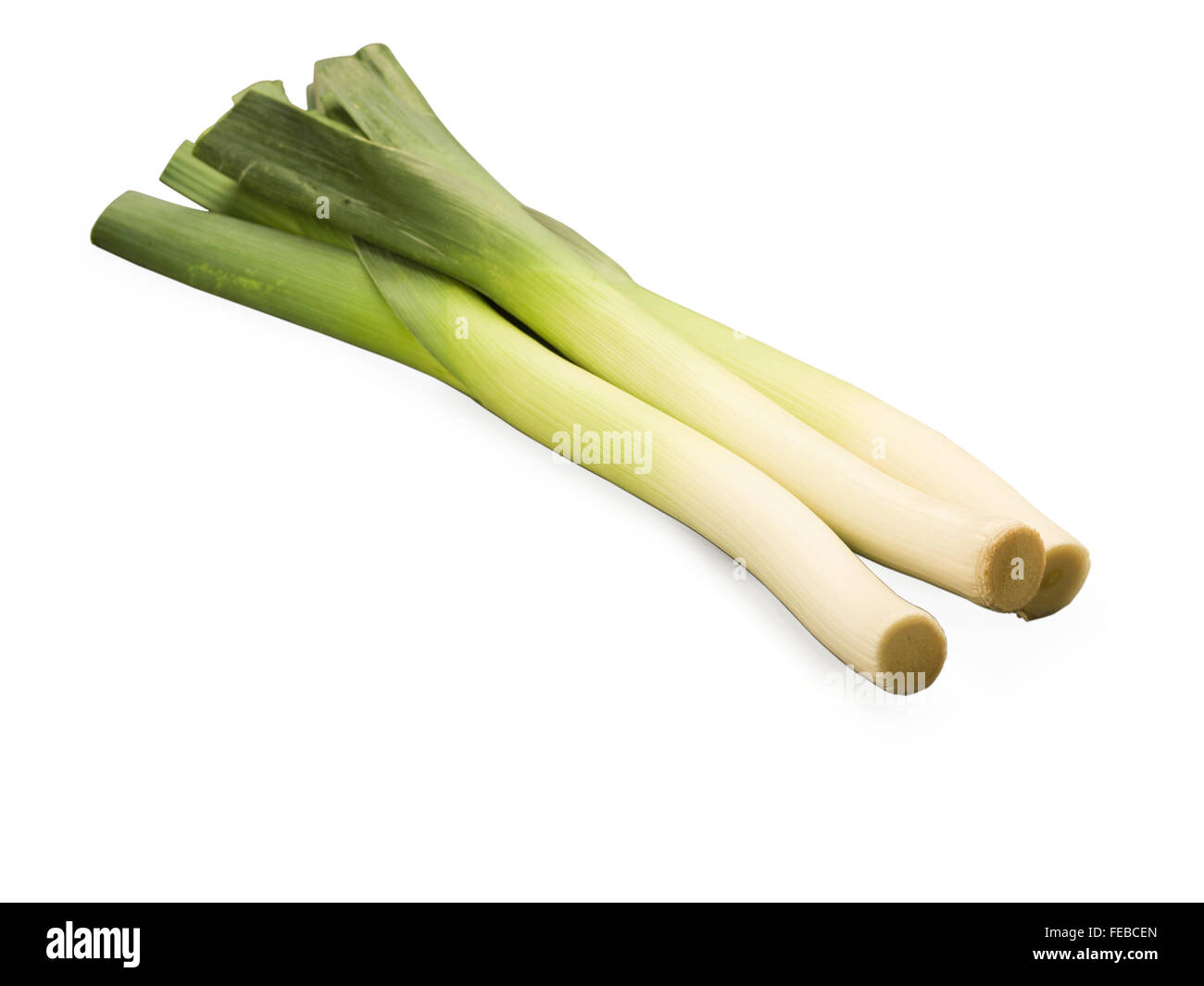 Organic Leeks clean isolated on white background Stock Photo - Alamy